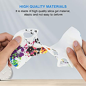 Newseego Case for PS5 Controller, Water Transfer Printing Camouflage Soft Silicone Cover with 8 Pcs Thumb Grips, Protective Non-Slip Case for PlayStation 5 DualSense Controller