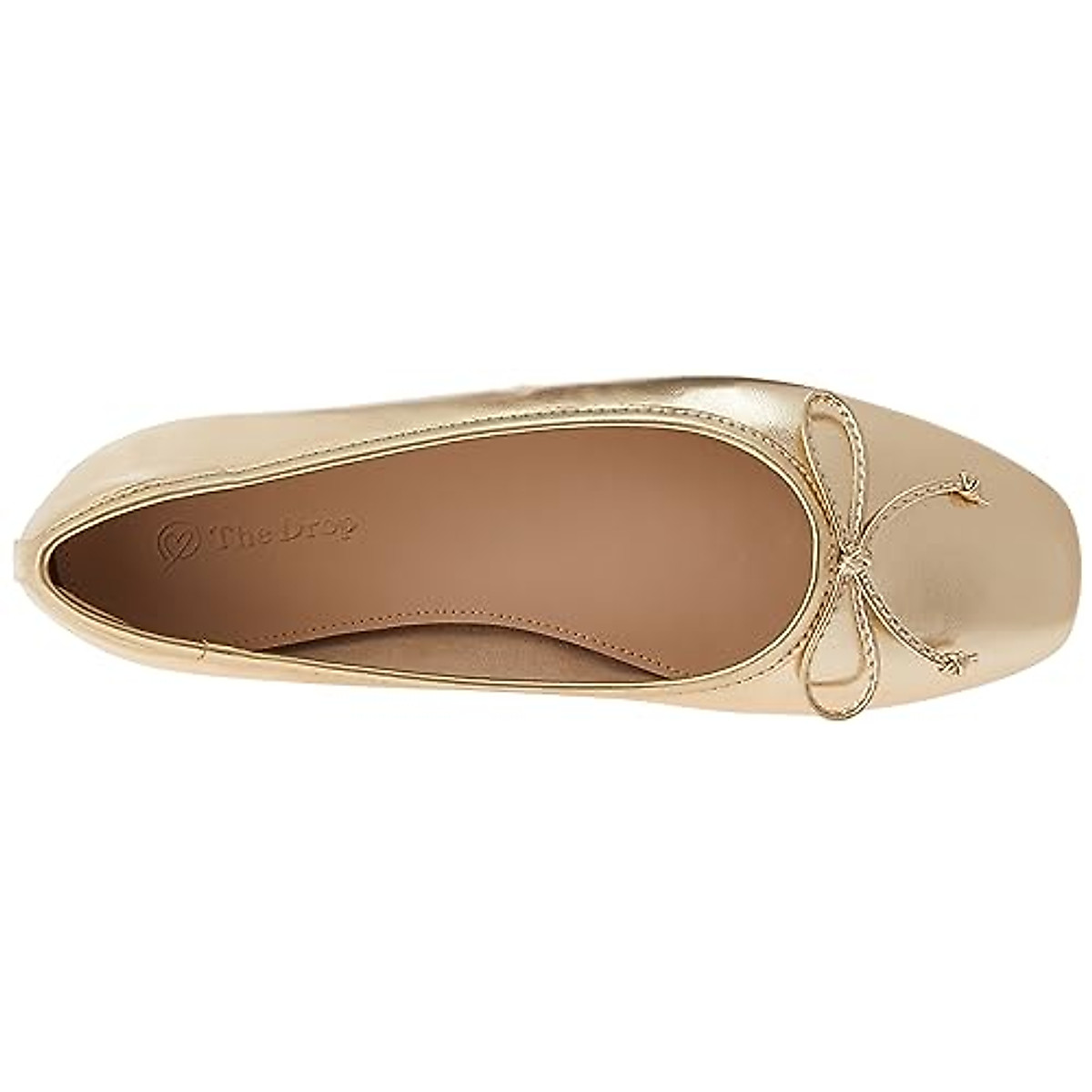 The Drop Women's Pepper Ballet Flat with Bow, Gold, 5