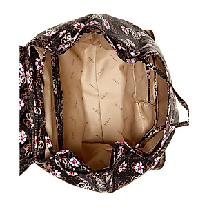 Guess Women's Logo Floral Print Nylon Large Backpack - Black Multi