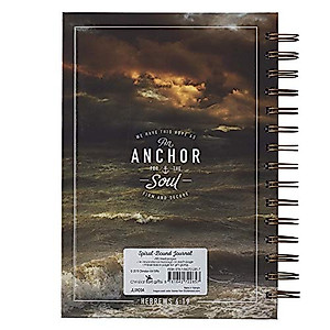 Christian Art Gifts Journal w/Scripture Anchor For the Soul Hebrews 6:19 Bible Verse 192 Ruled Pages, Large Hardcover Notebook, Wire Bound