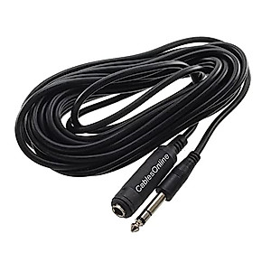 CablesOnline Stereo 1/4" TRS Female to 1/4" TRS Male Headphone Extension Cable (25ft.)