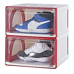 abteco Sneaker Storage Box Shoes Organizer Stackable Magnetic Drawer Side Open