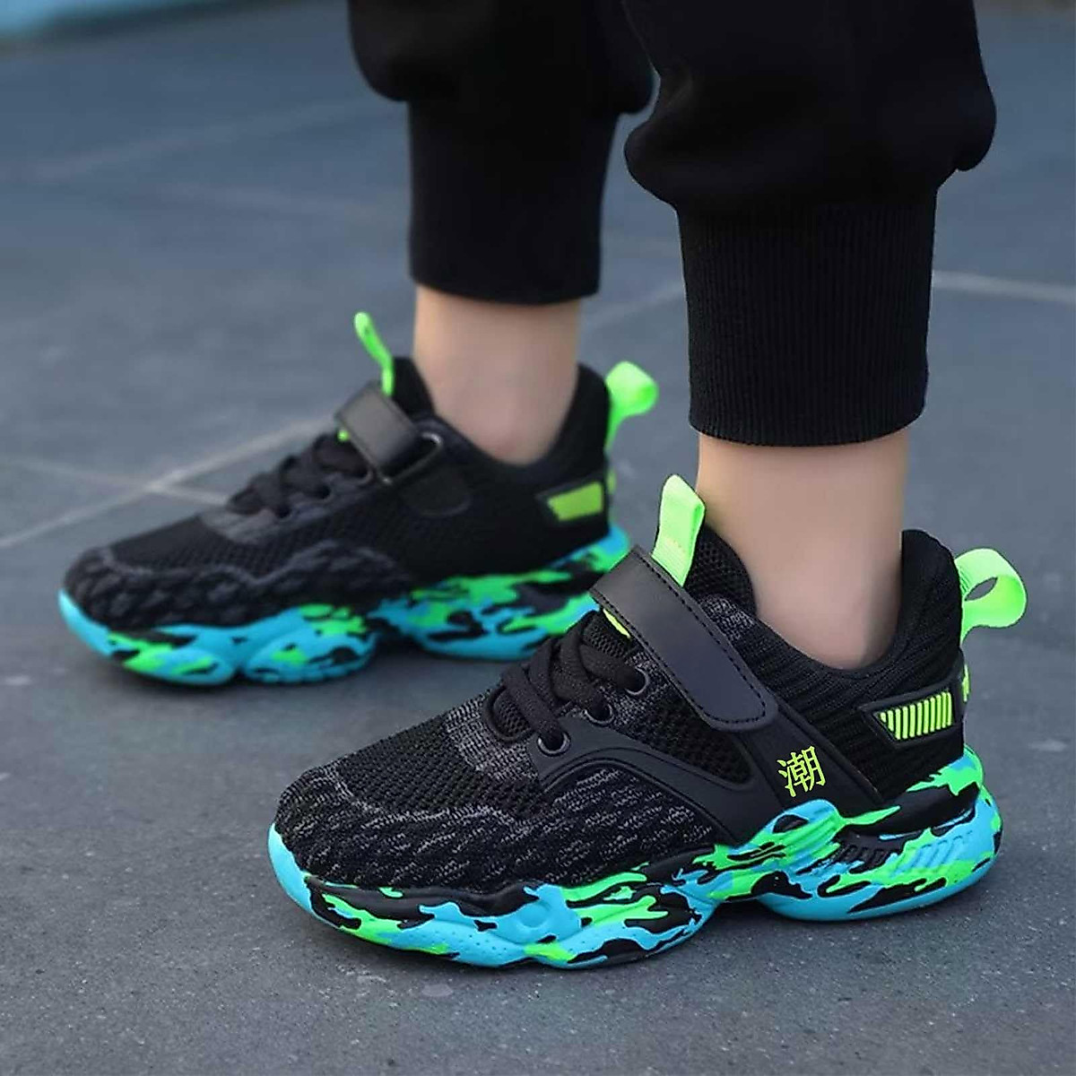 GILIGEGE Boys Sport Shoes Kids Running Lightweight Breathable Flat Casual Sneakers Boys Cute Shoes Toddler (Mint Green, 1.5)