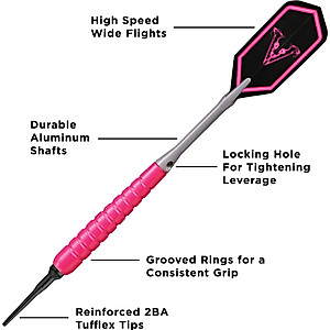 Viper V Glo Soft Tip Darts, Pink/Grey, 18 Grams