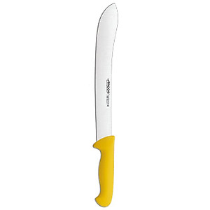 Arcos Butcher Knife 12 Inch Nitrum Stainless Steel and 300 mm blade. Professional Cooking Knife For Cutting Meat, Fish and Vegetables. Ergonomic Polyoxymethylene Handle. Series 2900. Color Yellow