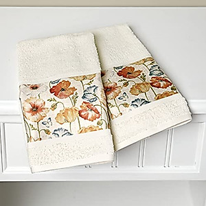 Floral Watercolor Hand Towels Set for The Bathroom or Kitchen - Set of 2