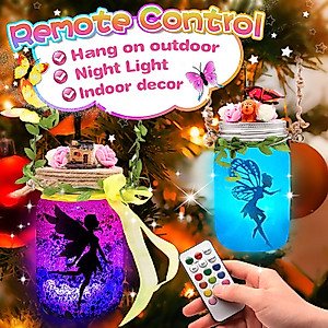 Alritz Fairy Lantern Craft Kit - Christmas Gifts for Kids Girls - Remote Control Mason Jar Night Light - DIY Garden Decorations Art Project Ornaments, Creative Activities Birthday Ages 4 5 6 7 8 9+