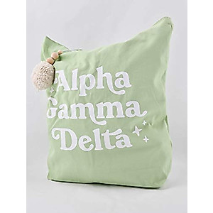 Sorority Shop Alpha Gamma Delta Retro Pom Pom Tote Bag