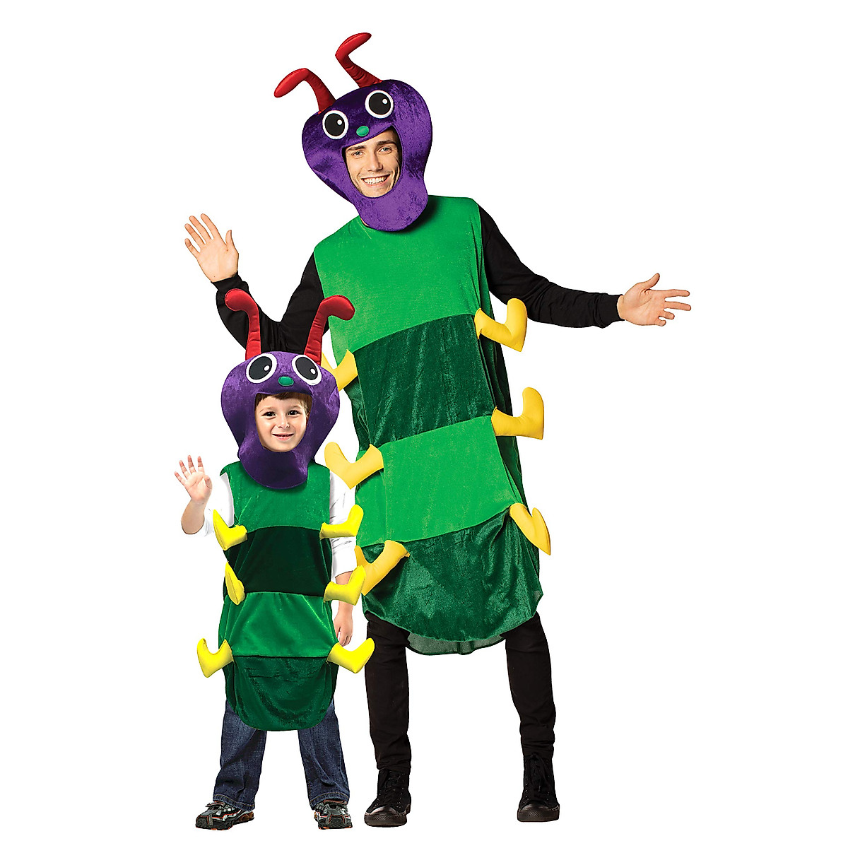 Rasta Imposta Caterpillar Colorful with Headpiece Parent and Child Pair Halloween Costume Set