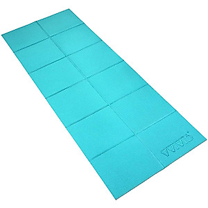 VViViD Foldable Thick Pvc Padded Square Tile 6 Feet x 2 Feet Workout And Yoga Mat Blue