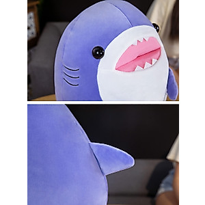 COSGOO 17 Inch Soft Purple Shark Plush Hugging Pillow Cute Shark Stuffed Animal Plushies Shark Doll Toy Kids Stuffed Animals Shark Plush Toys for Birthday, Valentine, Christmas or Daily¡­