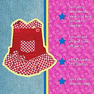 Doggy Parton Red Gingham Overalls Dress for Pets, Small (22120769)