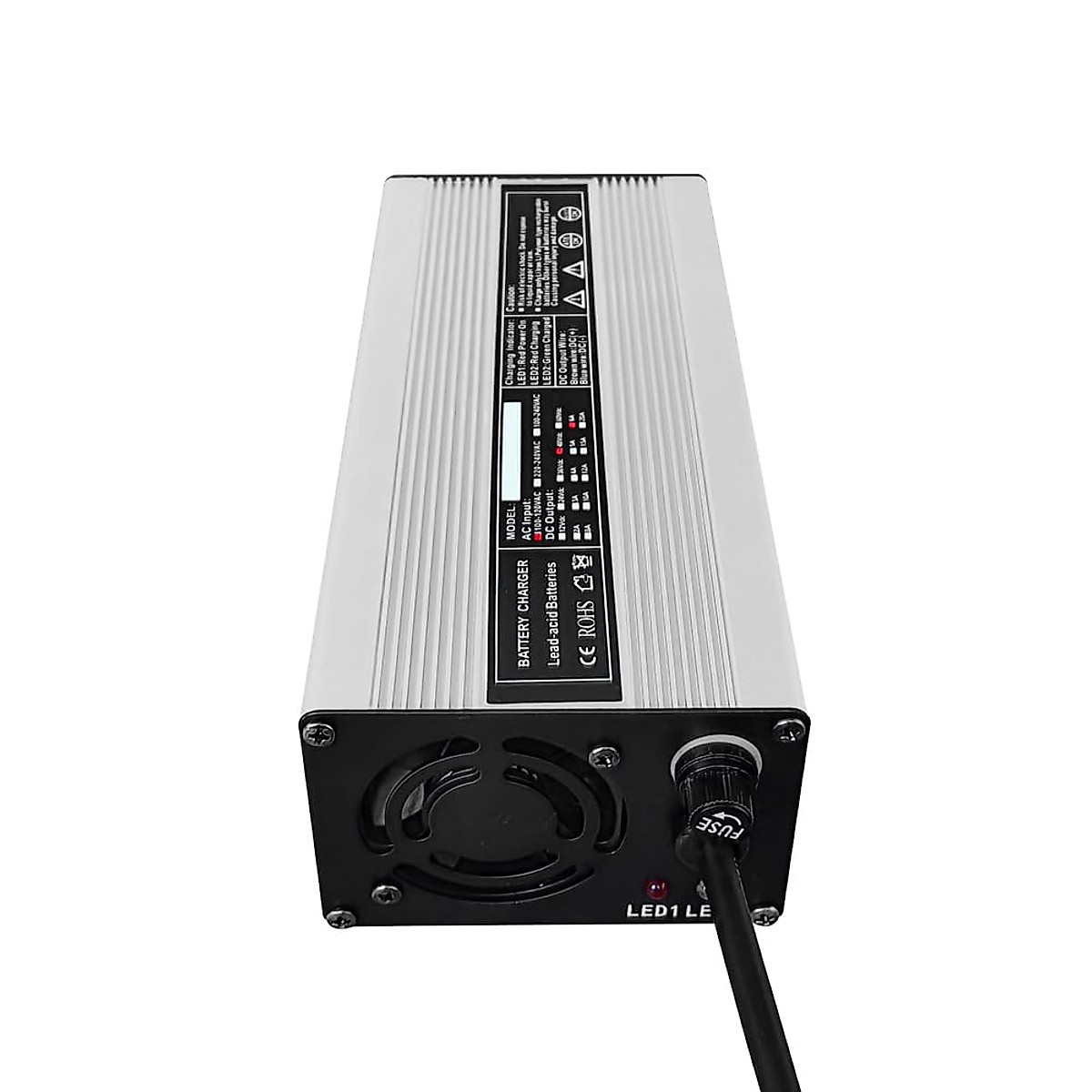 Abakoo 48V 6A Battery Charger for Yamaha Golf Cart G19 G22, with 2 Pin Plug, 48 Volt 6 Amp