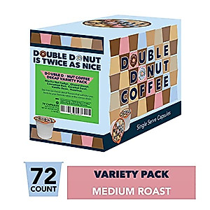 Decaf Flavored Coffee Variety Pack - 6 Traditional Flavors (Caramel Swirl, Hazelnut, Glazed Donut, Mocha Nut Fudge, Vanilla Bean, and Cinnamon Bun) for Keurig K Cups Coffee Makers - 72 Count