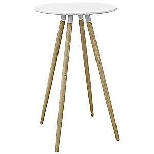 Modway Track 24" Contemporary Modern Round Bar Table in White