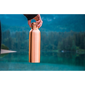 Kosdeg Copper Water Bottle 34oz / 1 Litre - A Handcrafted Leak Proof Ayurvedic Pure Copper Vessel For Drinking- Drink More Water, Lower Your Sugar Intake and Enjoy The Health Benefits Immediately