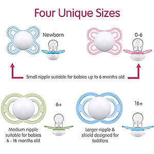 MAM Perfect Night Baby Pacifier, Patented Nipple, Glows in the Dark, 2 Pack, 0-6 Months, Unisex