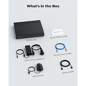 REOLINK 4K 16 Channel Network Video Recorder for Security Camera System, Work With 4K/5MP/4MP HD Reolink IP Cameras PoE NVR, 24/7 Recording to Pre-Installed 4TB Hard Drive, RLN16-410-4TB