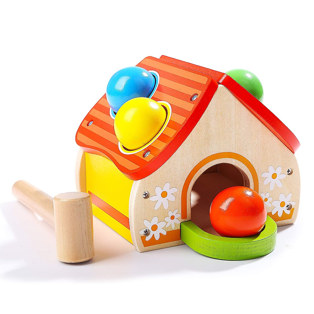 TOP BRIGHT Wooden Hammer Toy, Pounding Bench Toy for One Year Old Presents, Toddler Boy Gifts for 1 Year Olds