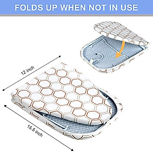 SheeChung Small Tabletop Ironing Board 30" L x 12" W Heavy Duty Ironing Board with Mesh Metal Base 100% Cotton Cover,Hook for Hanging,Portable Folding Mini Iron Board for Sewing Craft Room House Dorm