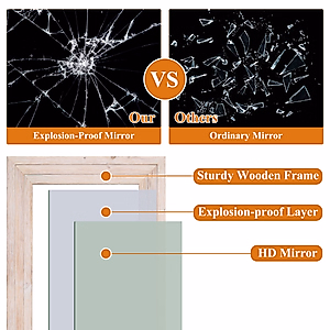 NeuType Rustic Full Length Mirror 65"x22" Large Mirror Rectangular Vintage Wood Framed Floor Mirror Full Body Mirror Hanging or Leaning Against Wall for Living Room Farmhouse, Weathered White