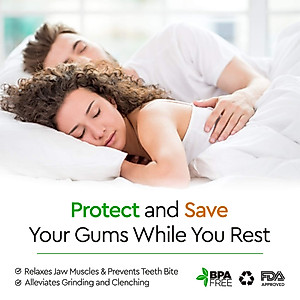 Professional Mouth Guard for Grinding Teeth - 2 Sizes 4 Pieces Mouthguard, Moldable Night Guards for Teeth Grinding, Night Guard for Bruxism & Teeth Clenching - Dental Guard Case