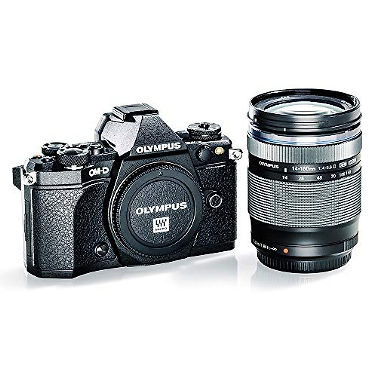 OLYMPUS OM-D E-M5 Mark II Weather Sealed Kit with 14-150mm Lens, 3" LCD, Black, US Only