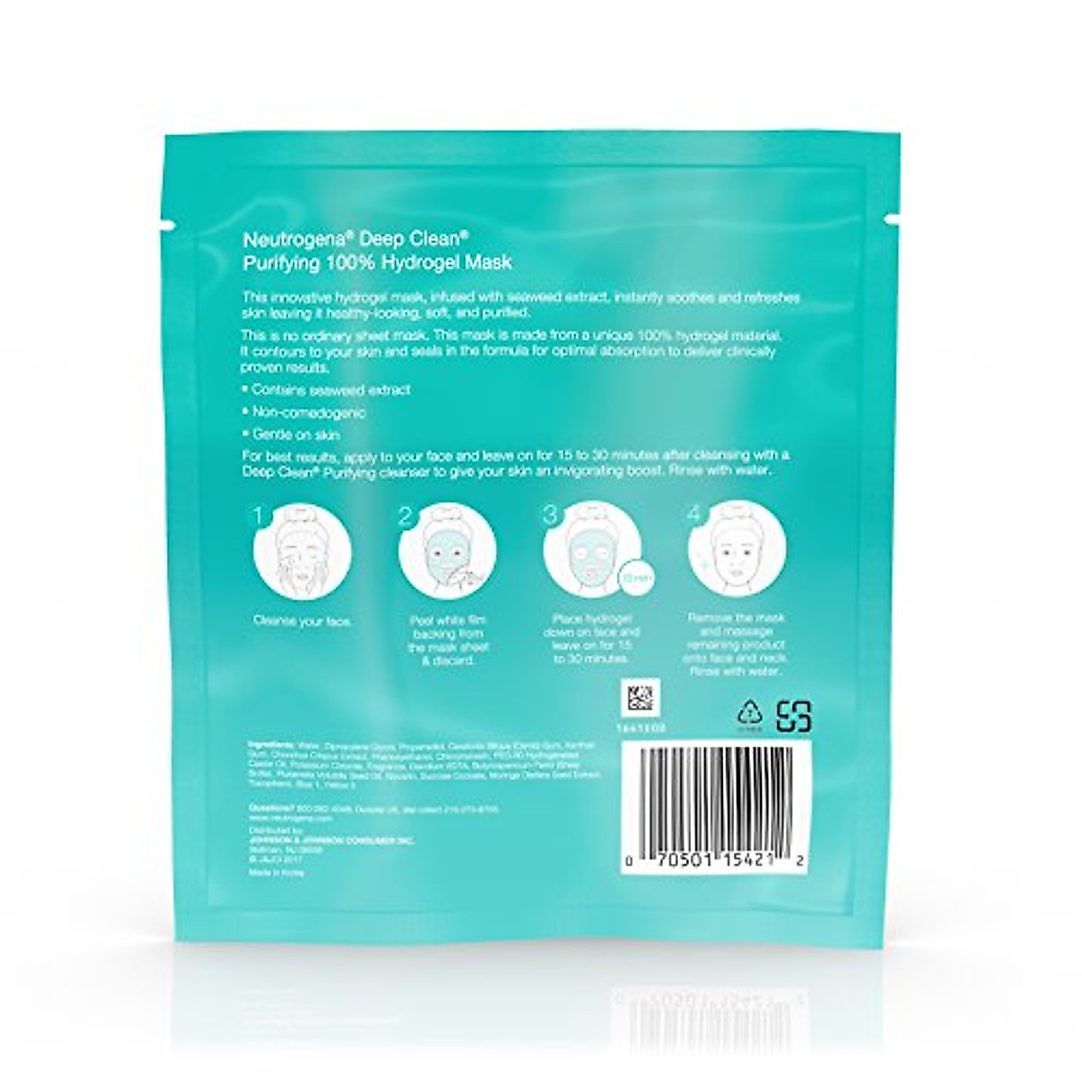 Neutrogena Deep Clean Purifying Hydrating Hydrogel Mask,1.0 Ounce Each (12 pack)