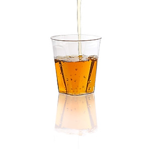 Crown Display Exquisite 2 Oz. Disposable Plastic Shot Glasses - Square Bottomed - (20) Party Shooter Glasses