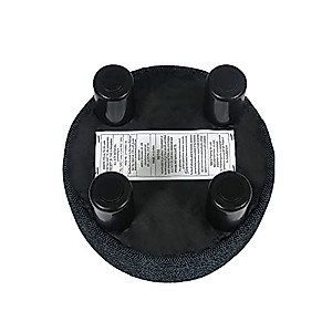 Joveco Foot Stool Small Round Ottoman, Linen Fabric Footrest with Non-Skid Plastic Legs, Pet Step Stool Padded Foot Rest for Couch Desk Chair Office Living Room Dogs (Blue-Black)