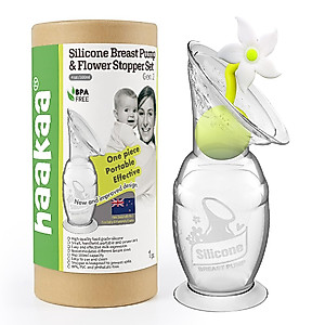 haakaa Manual Breast Pump Silicone Milk Saver for Breastfeeding Moms 4oz