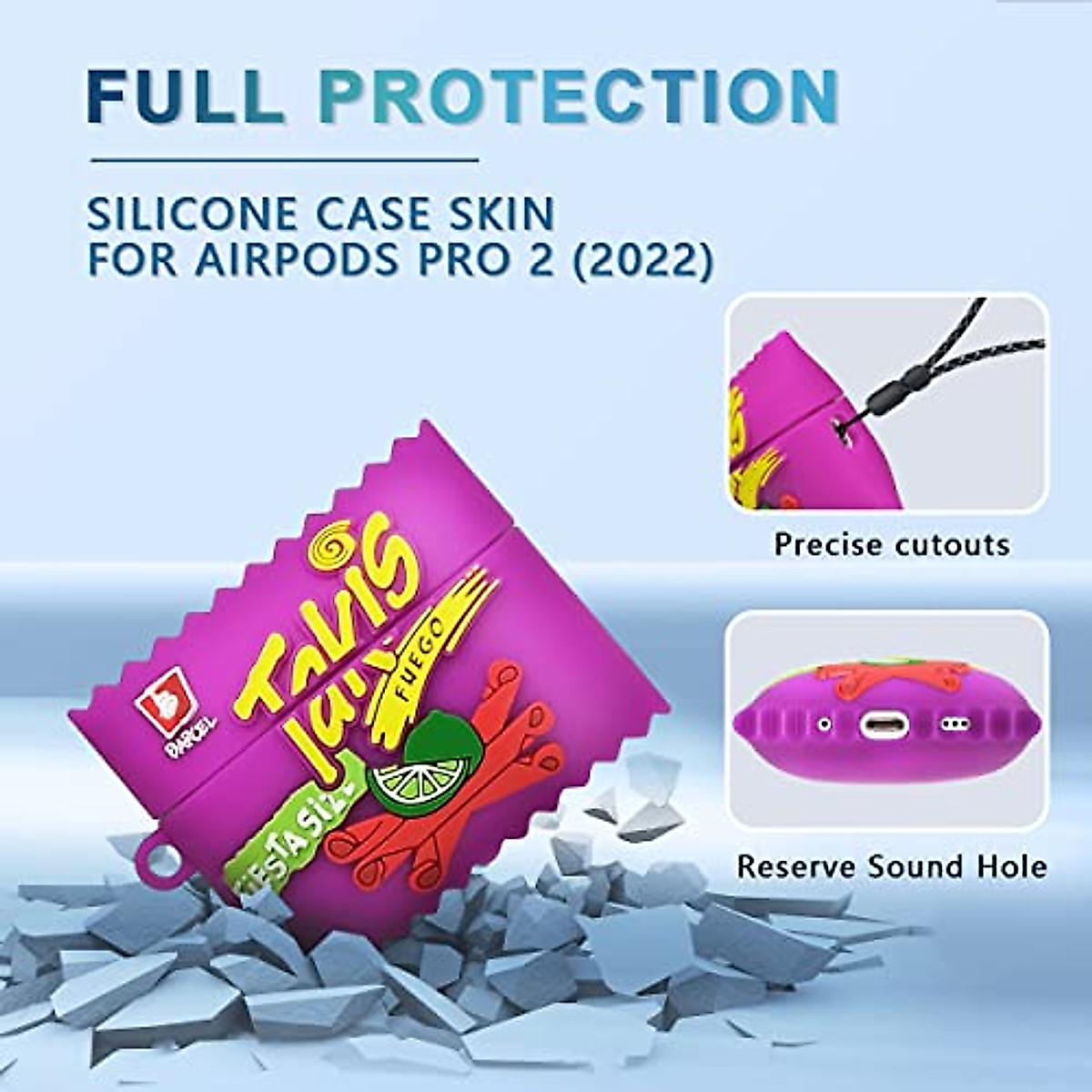 2Pack Food Case for Airpods Pro 2 Case Cover, Silicone 3D Cartoon Fashion Fun Cute Airpod Pro 2nd Generation Case Cover for Girl Boys Teens (Purple Potato Chips & Sport Water)