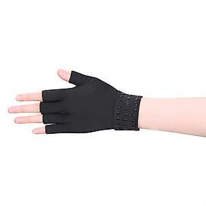 ITODA Compression Wrist Brace Gloves Fingerless Night Sleep Hand Support Computer Typing Non-Slip Elastic Breathable Thumb Wrap for Sports, Gym, Weightlifting, Strain, Joint