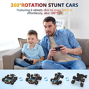 MOFOKEAY RC Cars 6WD Drift Stunt,Remote Control Car for Boys Age 6-12,360° Rotating Spray Car for Xmas Gifts
