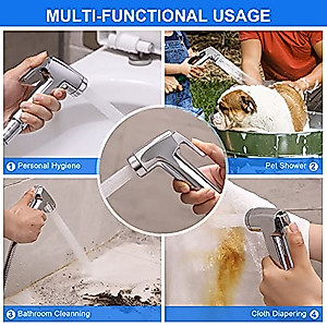 Boonny Bidet Sprayer for Toilet, Handheld Toilet Bidet Sprayer, Hand Held Bidet Sprayer for Toilet, Bathroom, Cloth Diaper, Toilet Jet Spray Set (3sets, Bidet Nozzles with Hose and Holder)