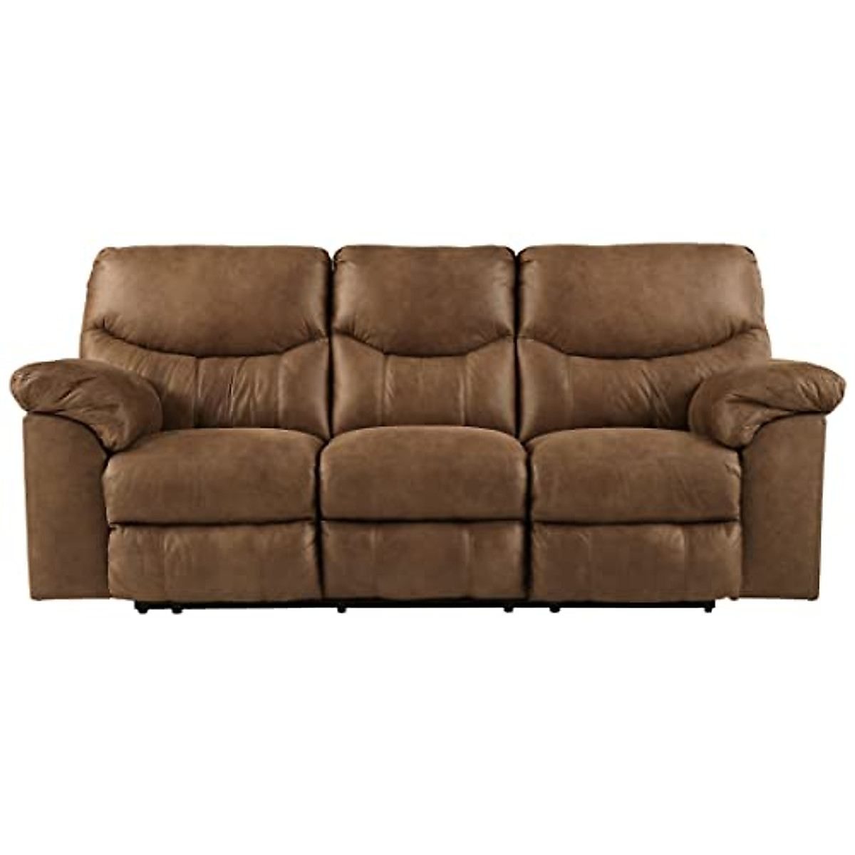 Signature Design by Ashley Boxberg Oversized Faux Leather Manual Pull Tab Reclining Sofa, Brown