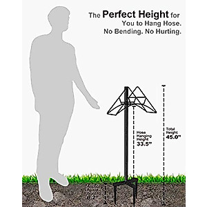 Artigarden Garden Hose Holder - Free Standing Metal Water Hose Stand Heavy Duty Flexible Pipe Storage Hanger Organizer for Lawn & Yard