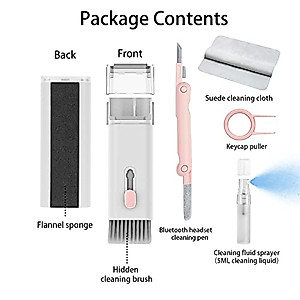 7 in 1 Electronic Cleaner kit - Keyboard Cleaner, Keyboard Cleaning Kit, Laptop Cleaner with Brush, Electronic Cleaner for Airpods pro/Laptop/Phone/Computer/Screen (Give Away a Flannel Cloth) Pink