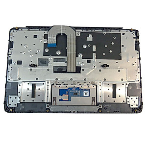 Rinbers Laptop Palmrest Upper Case with US Keyboard Touchpad Assembly Replacement for HP Chromebook 11 11A G6 EE L92224-001 L52192-001