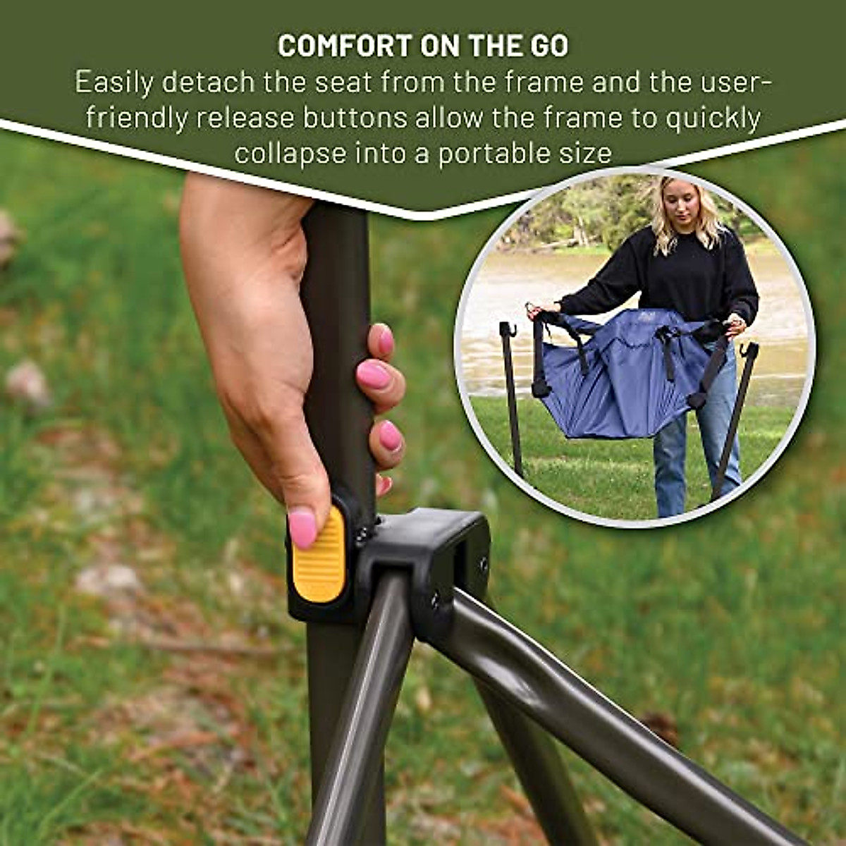 Timber Ridge 7.48" x 39.37" Padded Portable Folding Hammock Chair, Blue