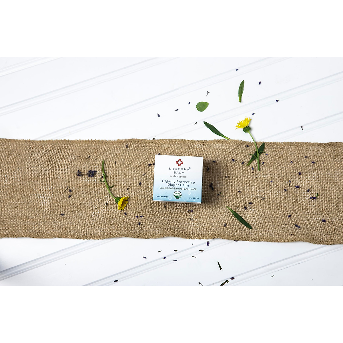 Shoosha Organic Diaper Balm for Sensitive Skin, Baby Diaper Rash Cream, Gluten-Free, Fragrance-Free, Hypoallergenic, 100% Biodegradable