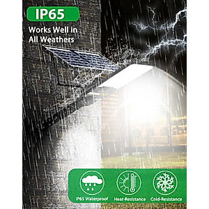 AWANFI 80W Solar Street Lights Outdoor Dusk to Dawn, Solar Powered IP67 Waterproof Flood Lights with Remote Control for Outside Yard Lighting (6500K Cool White)