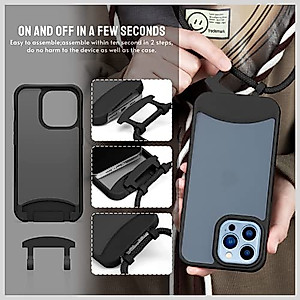 Lawonda Crossbody for iPhone 14 Pro Max Case, Adjustable Lanyard Detachable Transparent Shockproof Protective Bumpers Phone Case Clear