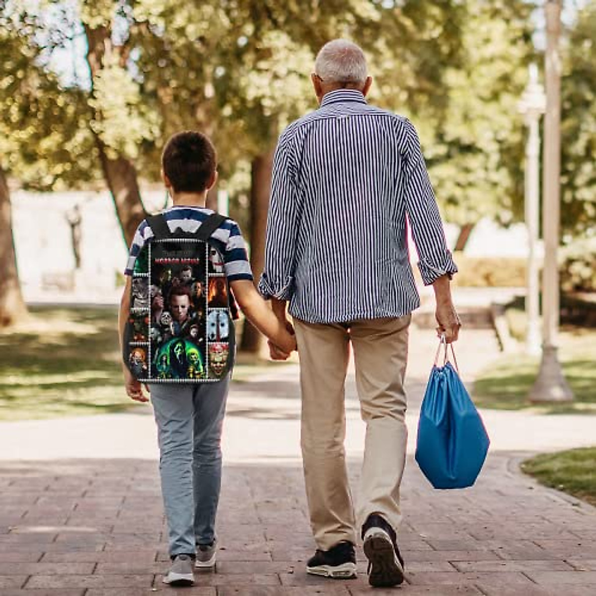 Ontiormax Horror Laptop Backpack 17 Inch Travel Backpack Business Work Bag for Women Men