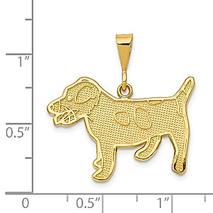 Diamond2Deal 14k Yellow Gold Jack Russell Terrier Dog Pendant Gift for Women (L- 28 mm W- 25 mm)