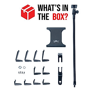 Tackform Gooseneck Tablet Mount for Car and Truck Industrial 28 Inch Steel Coil Gooseneck Seat Rail Device Holder for Taxi, Van, Vehicle. Compatible with iPad, Galaxy, Surface Pro