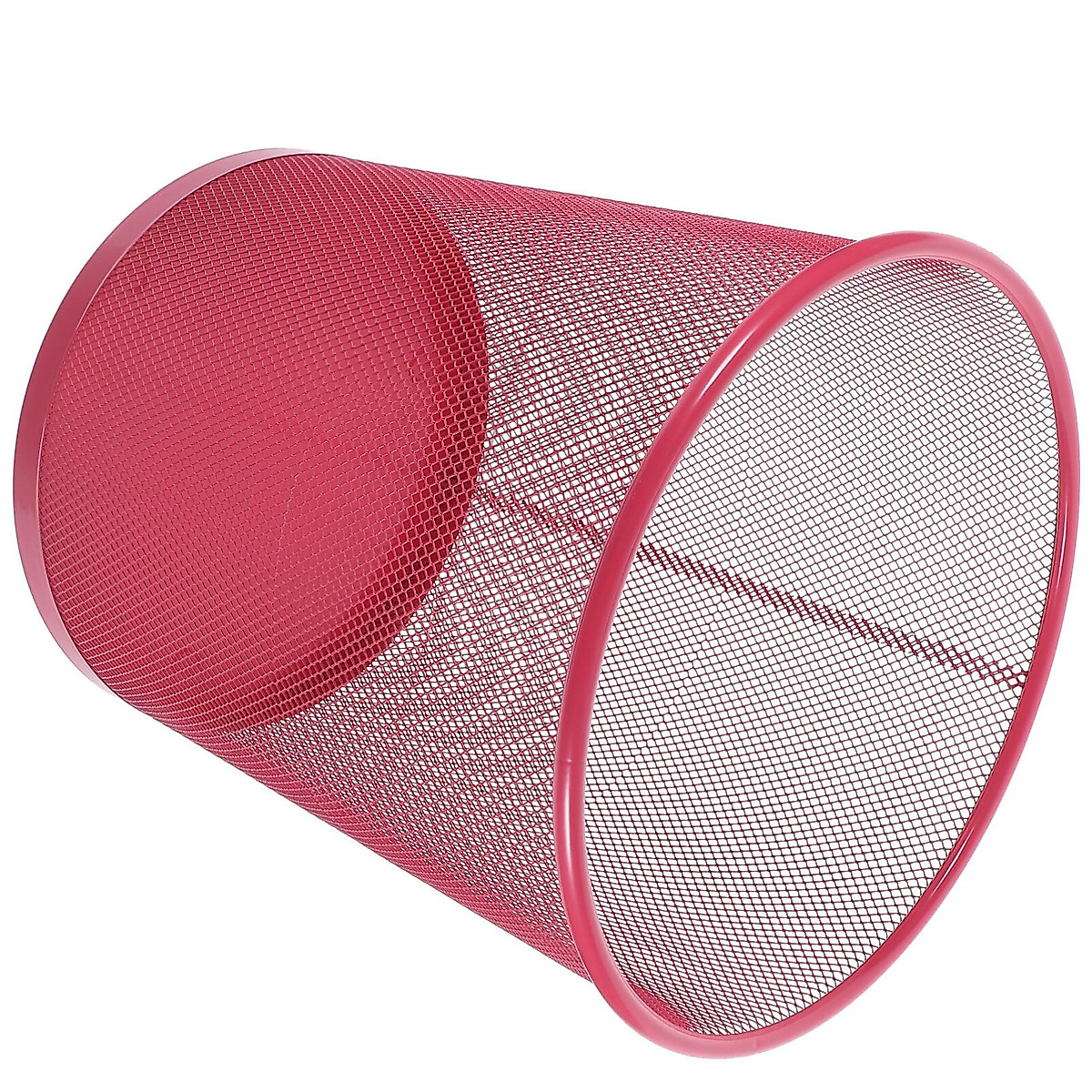 MAGICLULU Mesh Waste Basket Round Trash Can Open Top Wastebasket Recycling Bins Garbage Waste Basket for Home Office Workspace Red