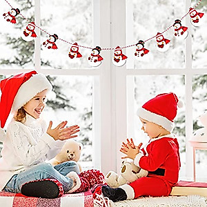 Christmas Wooden Snowman Bunting Banner Xmas Snowman Garland Christmas Hanging Snowman Banner 6.56 ft Xmas Party Decorations for Christmas Festive Holiday Home office Winter Photo Props Decoration