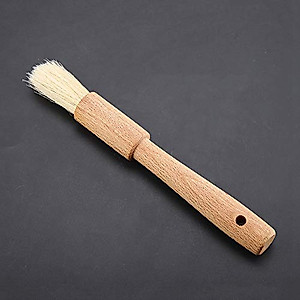 Wooden Barbecuing Brush Oil Basting Baking Brush Oil Sauce Butter Kitchen Tool(Round Handle)