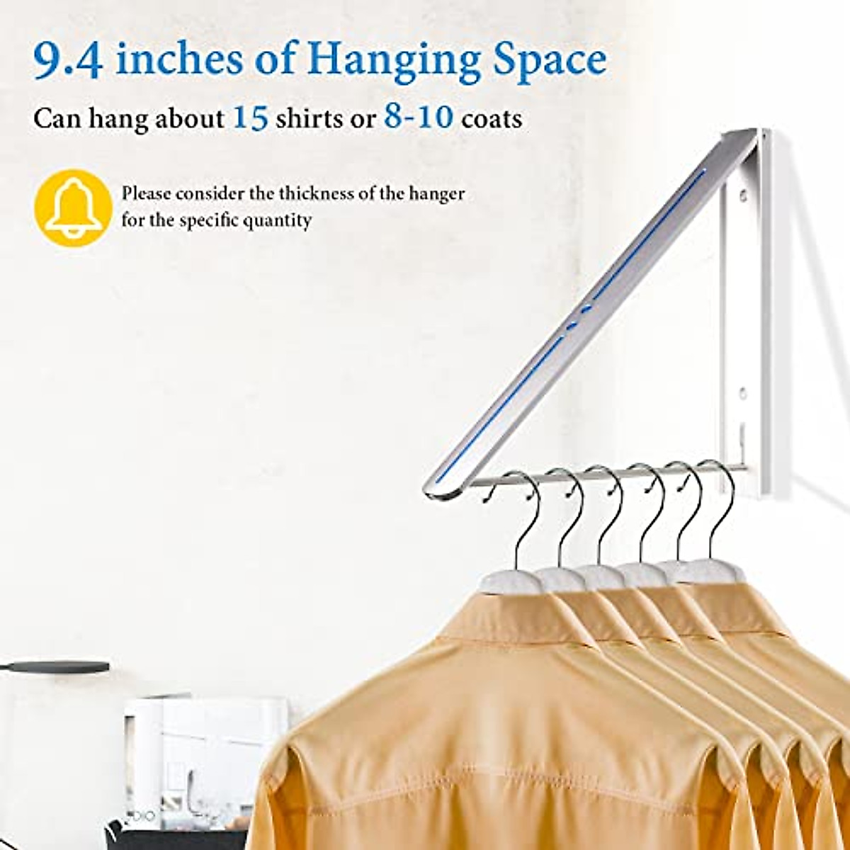 VMVN Clothes Drying Rack,Laundry Drying Rack Clothing Foldable,Clothes Hanging Organizer Hanger Rack,Wall Mounted Retractable Space Saving Dryer Rack